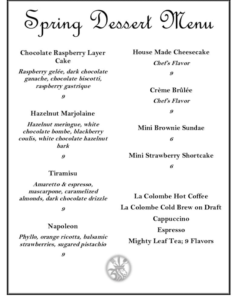 Menus | The Greystone Fine Food and Spirits