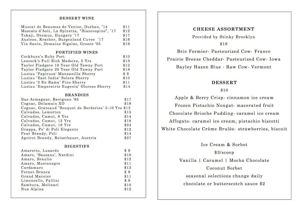Menus | Stone Park Cafe